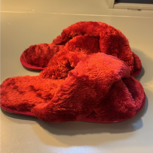 Shoes | Fuzzy Slippers Red Unworn | Poshmark